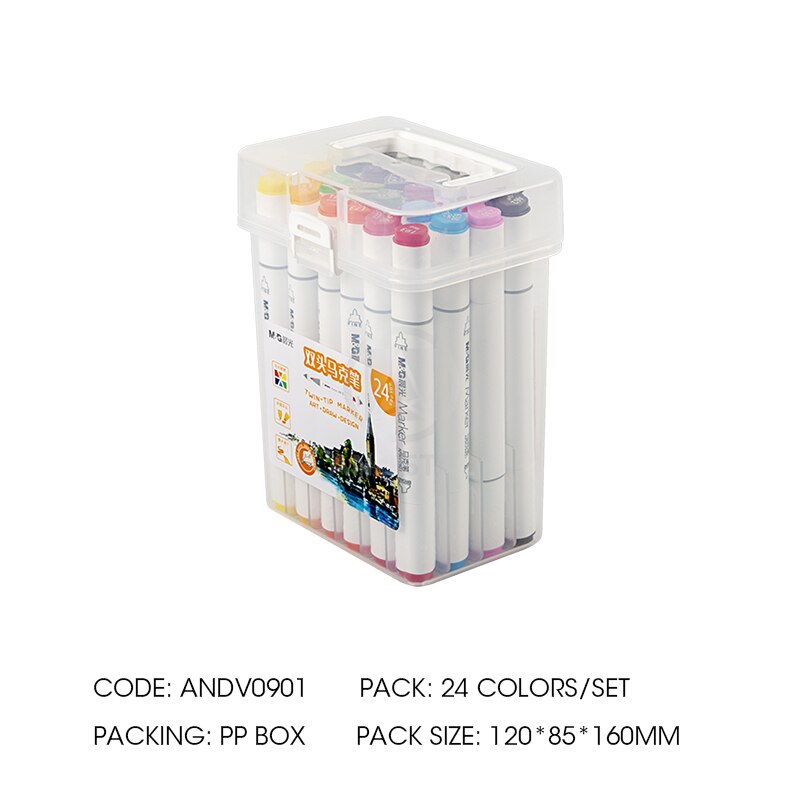 M&G 12/24/36/48/80/108 Colors Dual-tip Art Mar... – Vicedeal