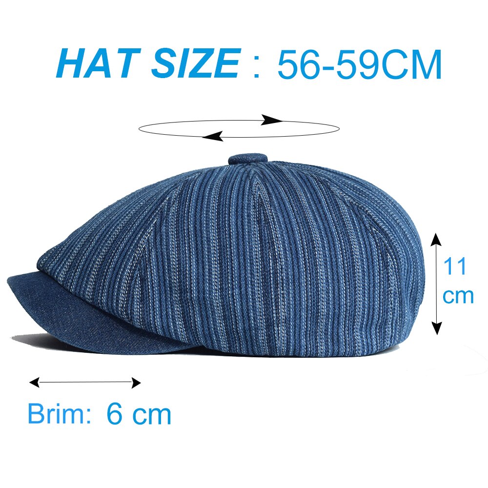 Unisex Four Seasons Denim Newsboy Caps Men Women O... – Grandado