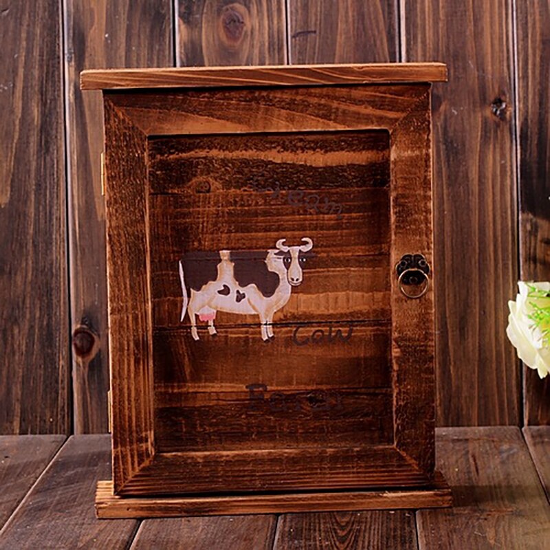 Cow Pattern Retro Box Vintage Home Decor Wall Hang... – Grandado