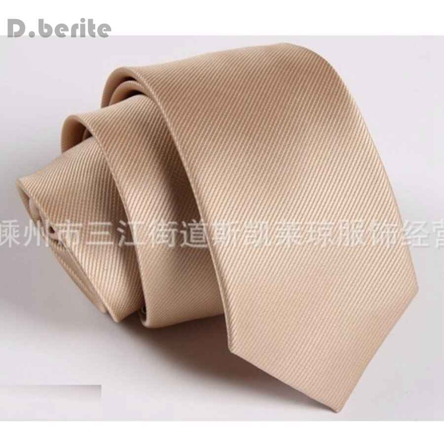 Men's Khaki Solid Plain Slim Skinny Neck Tie Groom... – Grandado