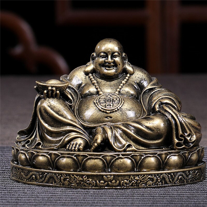 Chinese Lachende Boeddha Standbeeld Bronzen Kleur ... – Vicedeal