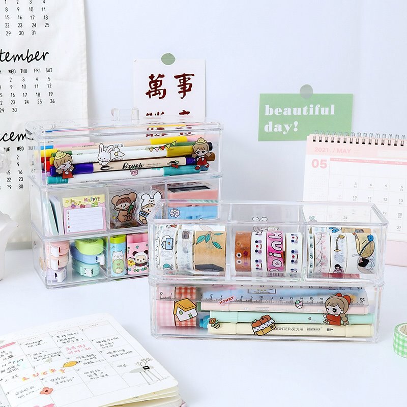 Transparent Desk Organizer Stationery Sundries Mak... – Grandado