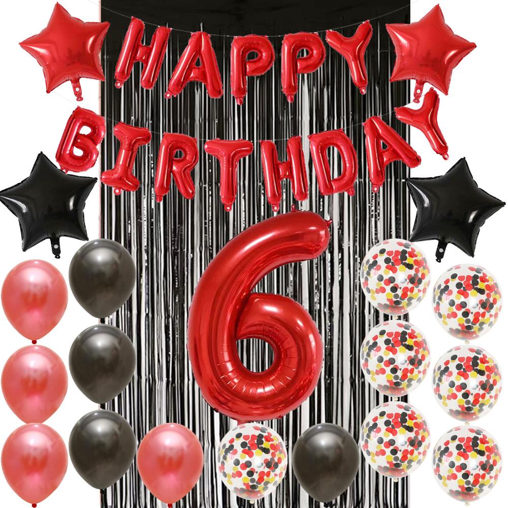 30 ''Nummer 1 2 3 Rode Ballonnen Zwart Rood Latex ... – Vicedeal