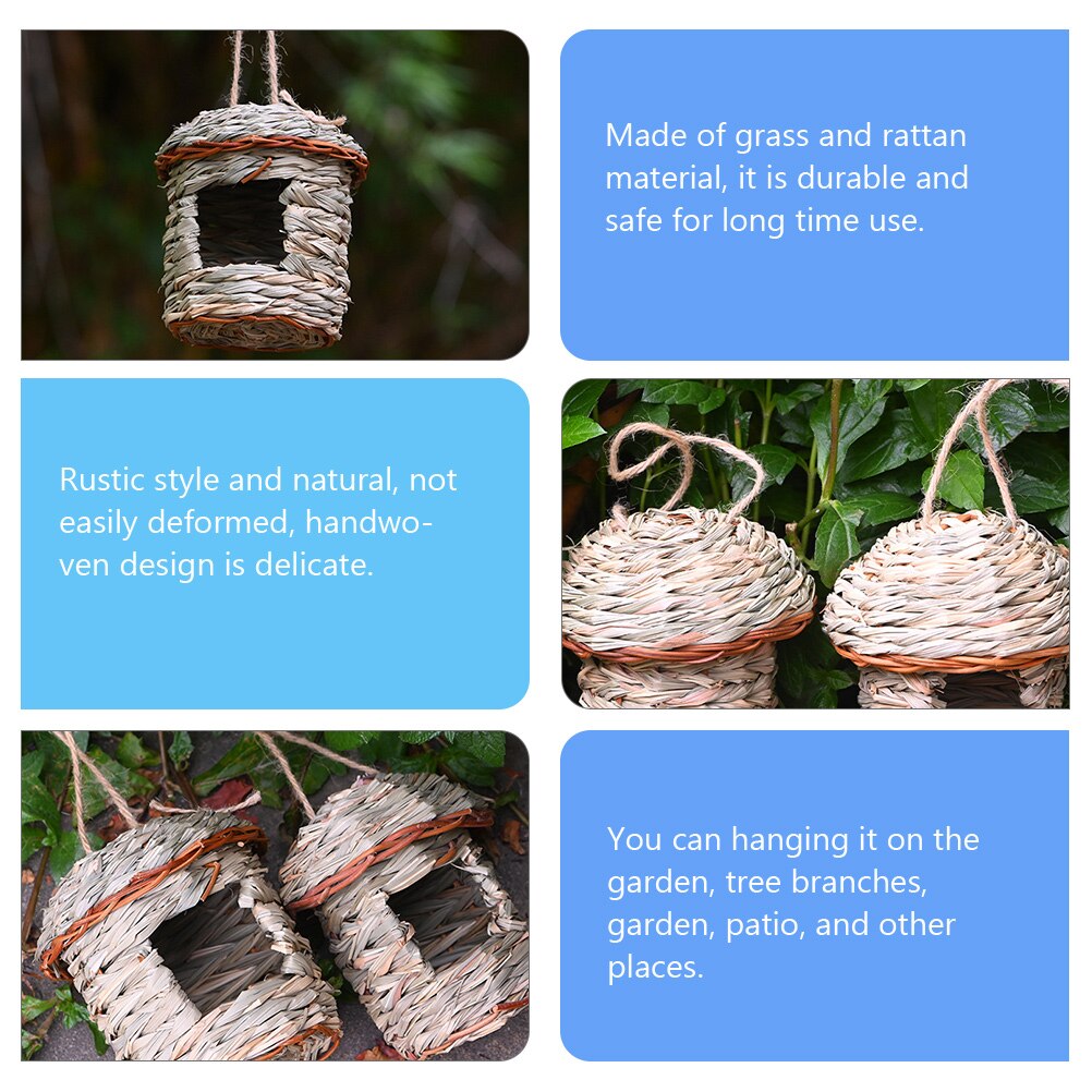 Birds Cages Natural Durable Rustic Style Woven Bir... – Grandado