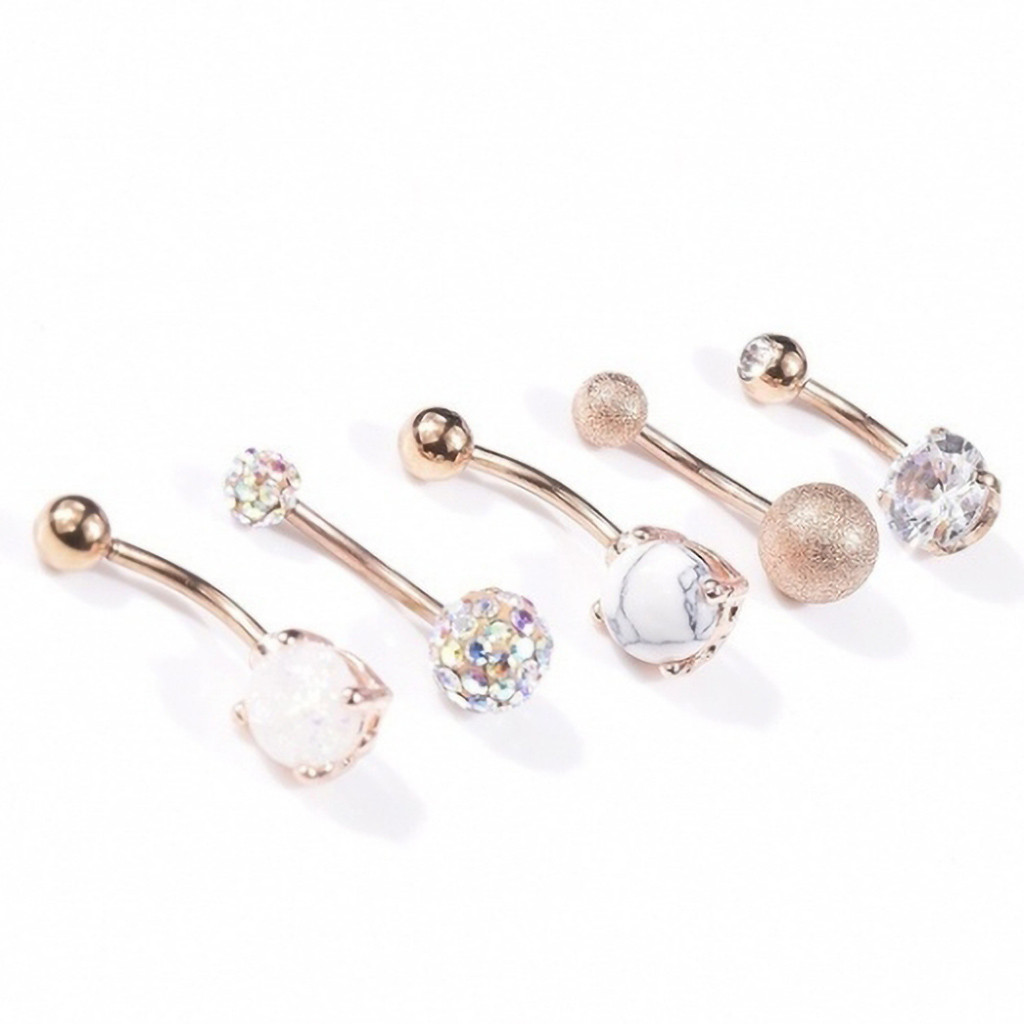 4Pcs/set Belly Button Rings Navel Piercing Rings B... – Vicedeal