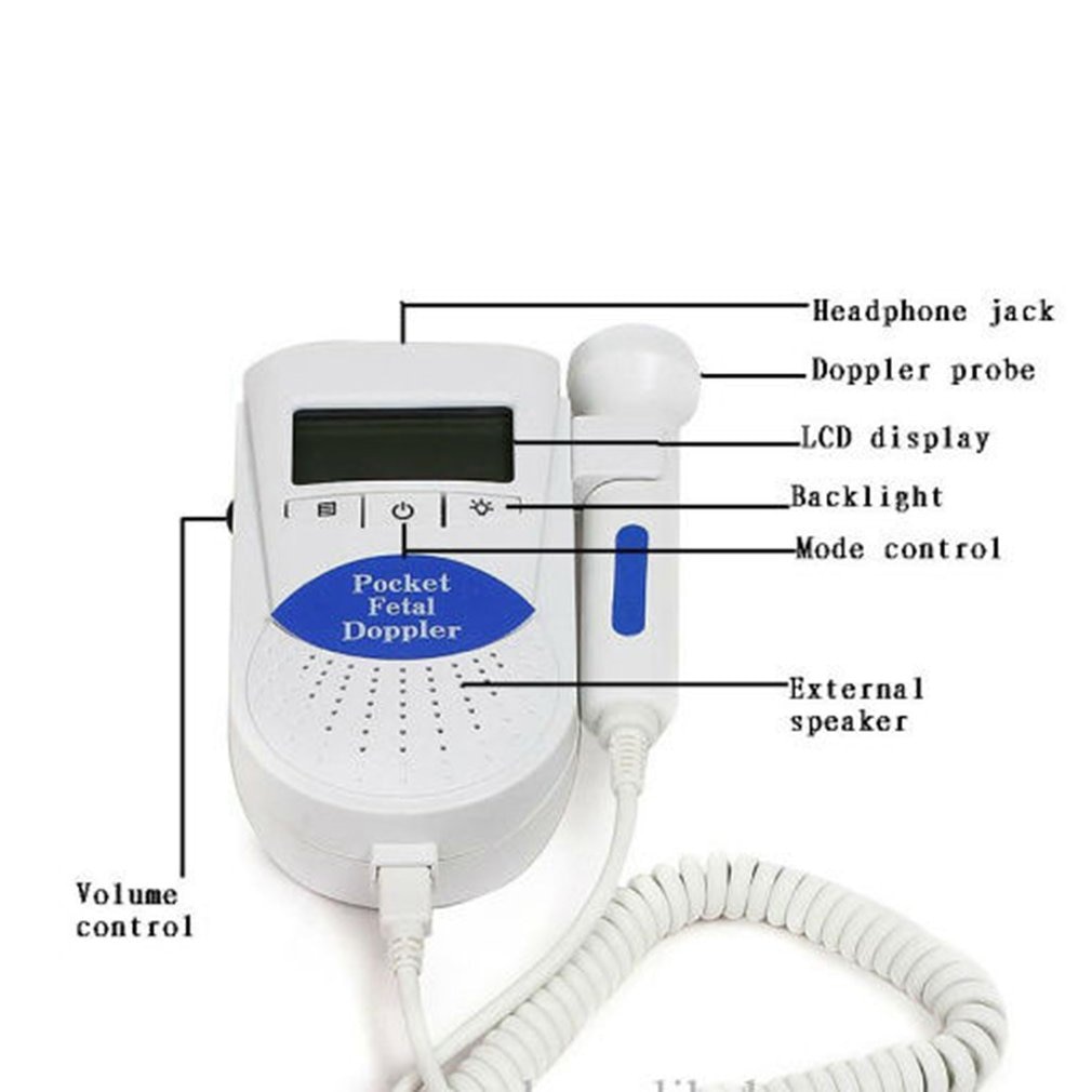 Convenient LCD Display Baby LCD Ultrasonic Detector Fetal Doppler ...