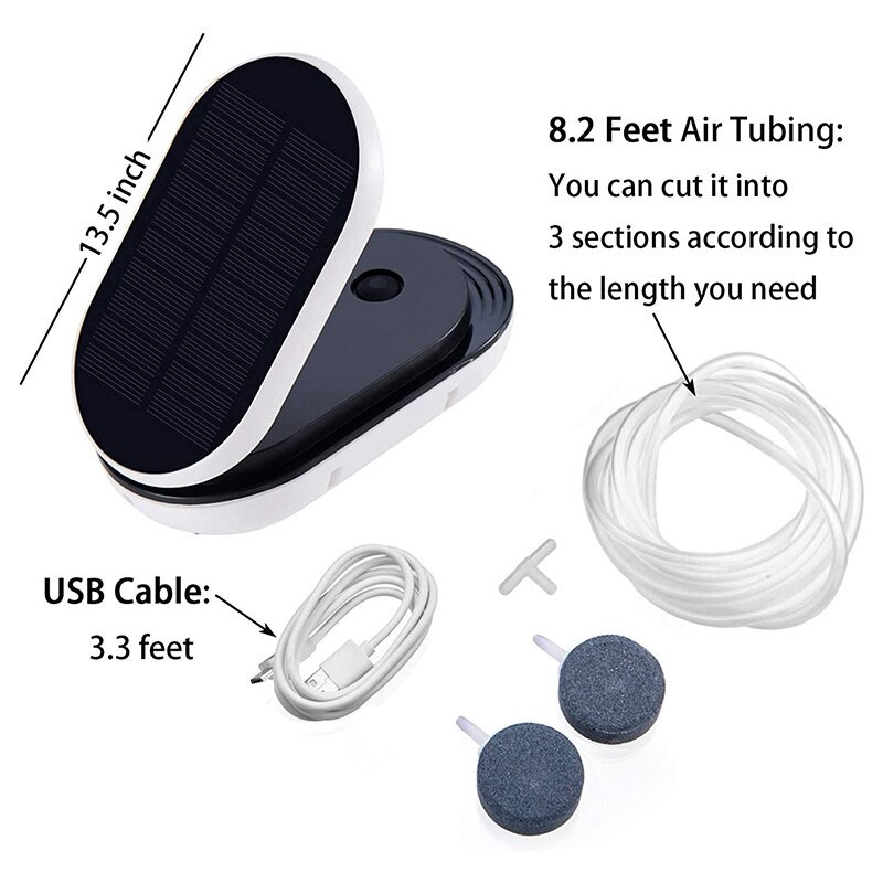 Portable Solar Oxygen Air Pump 3 Working Modes Oxy... – Grandado