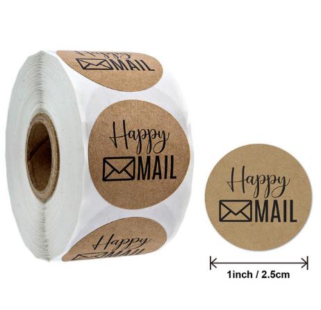 Cute 500pcs 1" Color Happy Mail Stickers Thank You... – Vicedeal