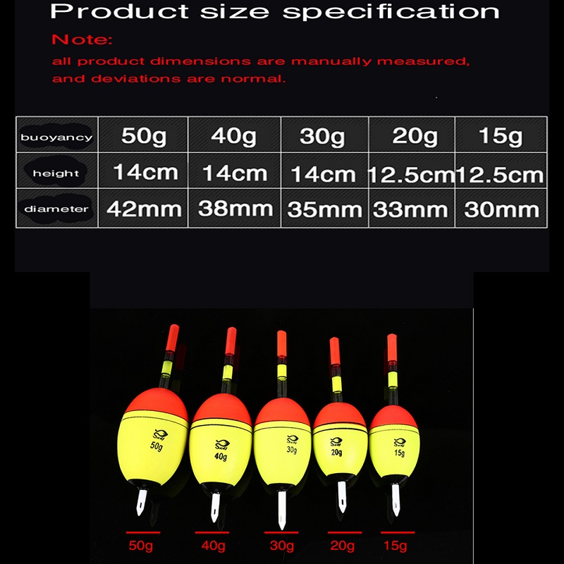 1 PCS EVA Visserijvlotter 15g 20g 30g 40g 50g viss... – Grandado