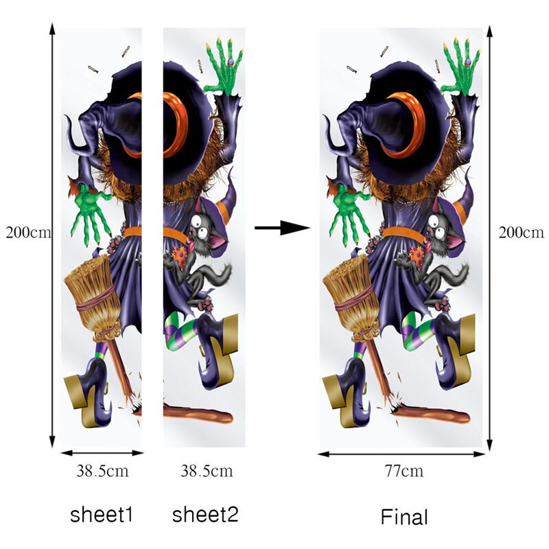 2Pcs/Set Halloween Horrible Ghost Door Stickers Ha... – Vicedeal