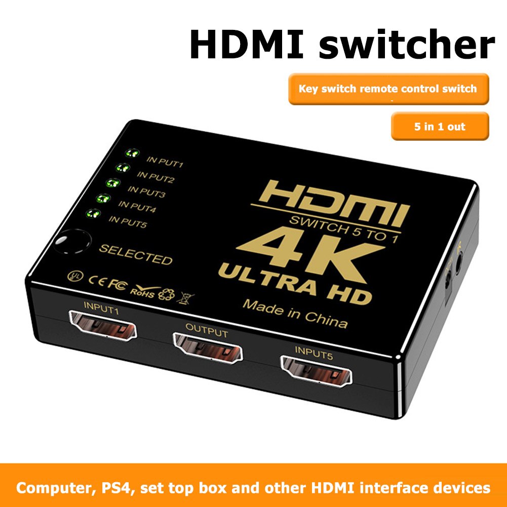 HDMI Splitter 5 Input 1 Output HDMI Switcher 4K x ... – Vicedeal