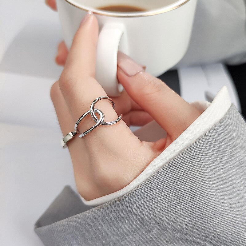 Modian 925 Sterling Silver 2 Style Retro Open Adju... – Grandado