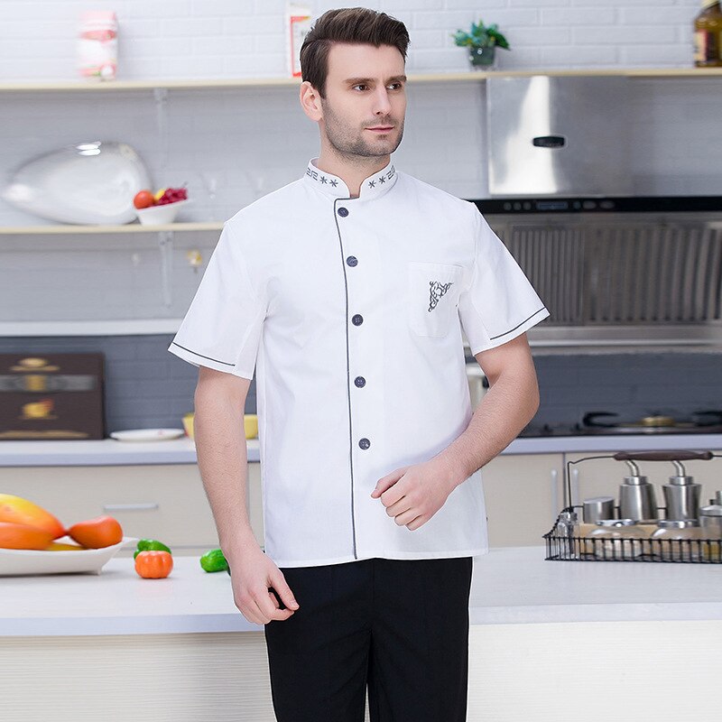 chef's short-sleeved summer short-sleeved restaura... – Vicedeal