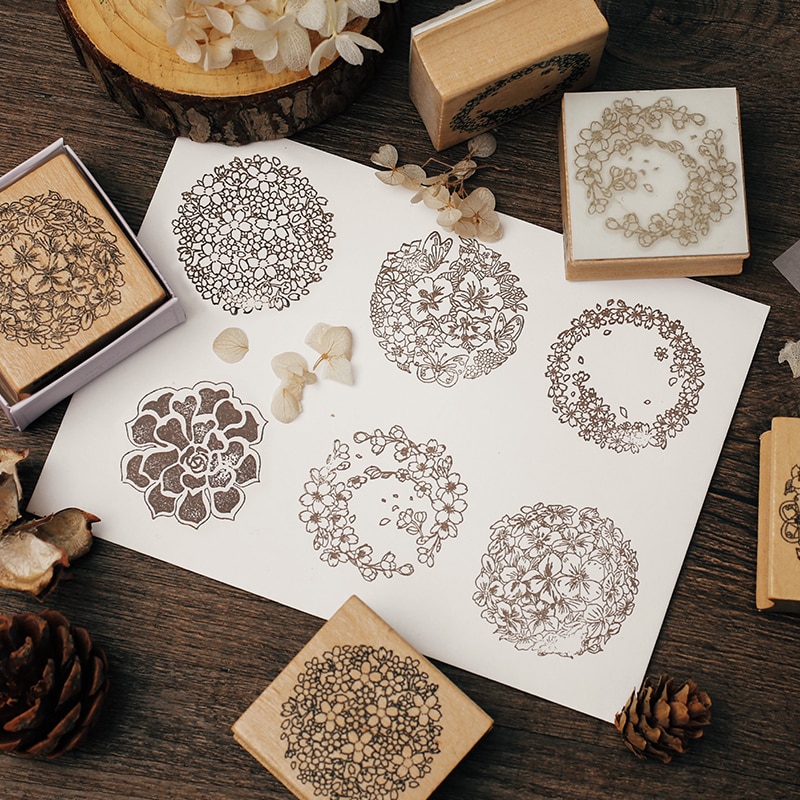Beautiful Blooming Flowers decoration stamp Vintag... – Vicedeal