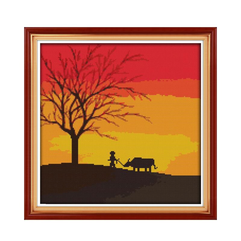 Alegria domingo ponto cruz kit pôr do sol padrões ... – Vicedeal