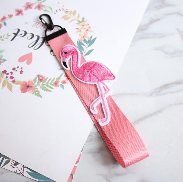 1 Pcs Kawaii Animal Flamingo Embroidery Lanyards I... – Grandado