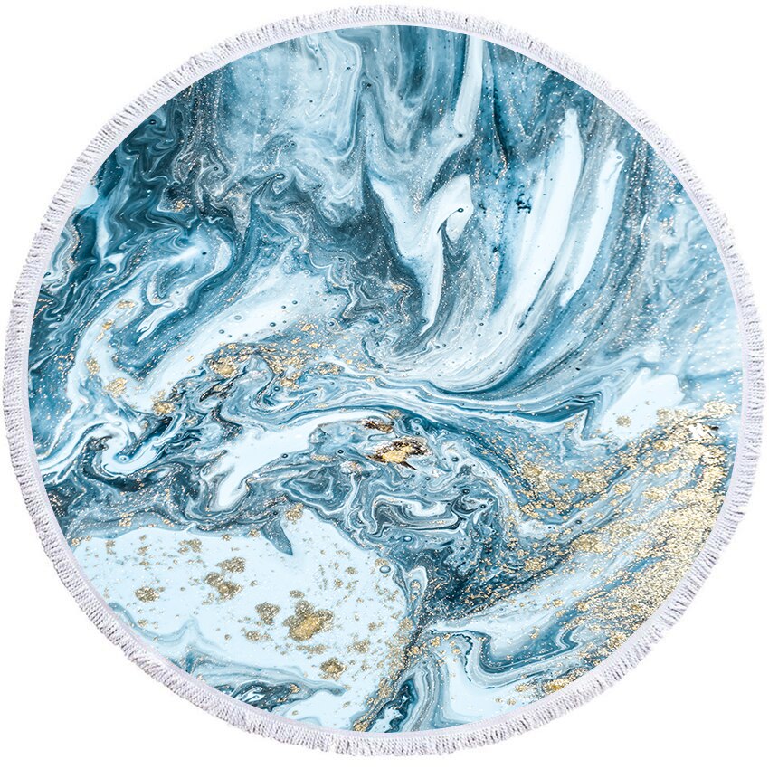 Large Round Beach Towel Colorful Quicksand Pattern... – Vicedeal