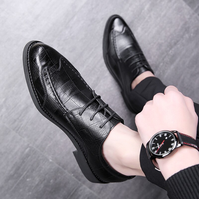 Spring Leather Men Shoes Brogues Shoes Men Busines... – Grandado