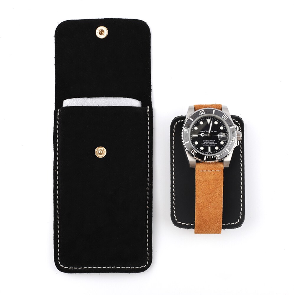 Suede Leather Black Watch Collection Bag Portable ... – Grandado