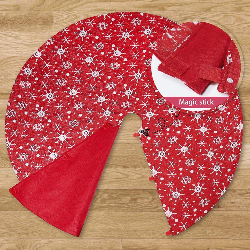 48 Inch Red Christmas Tree Skirt Snowflakes Tree S... – Grandado