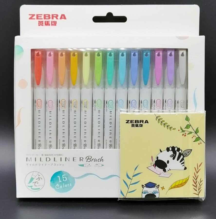 15-color Set Japanese ZEBRA Brush Soft-headed Doub... – Grandado