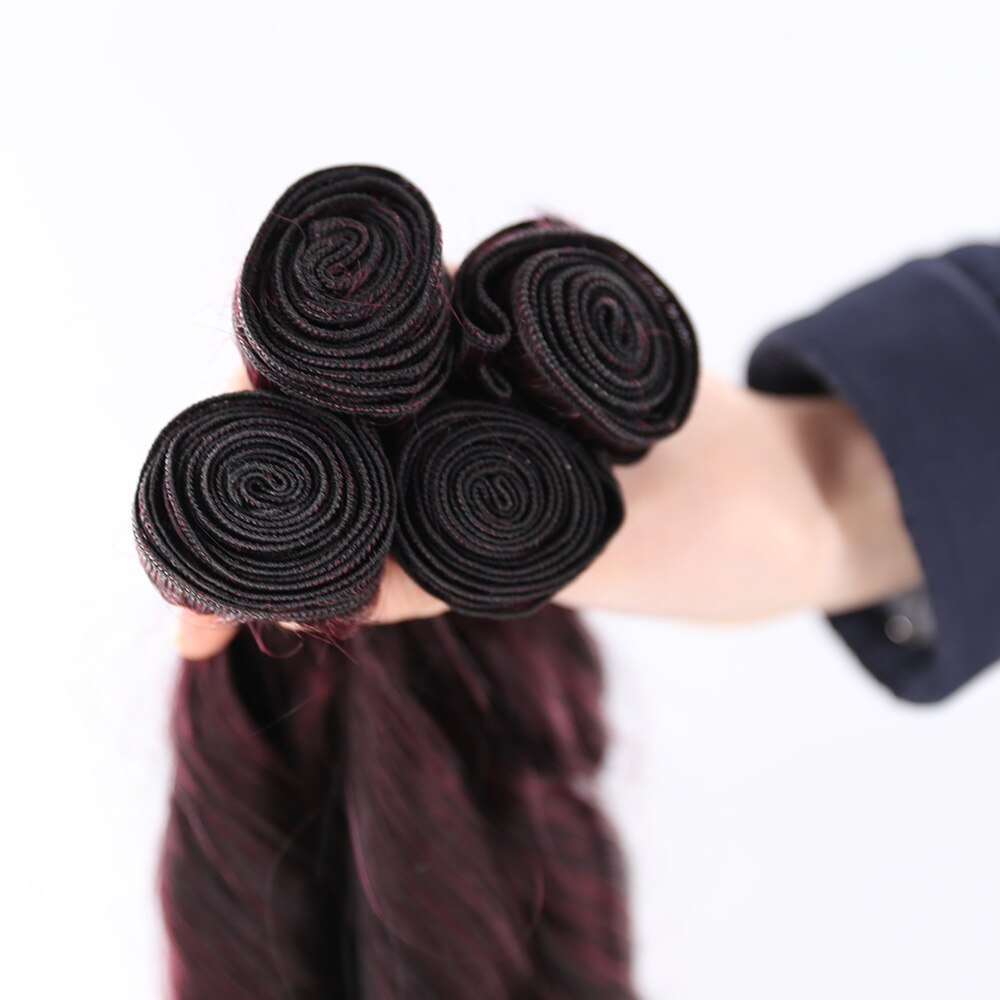 SOKU Ombre Red Color Synthetic Hair Weave 16-18 in... – Grandado