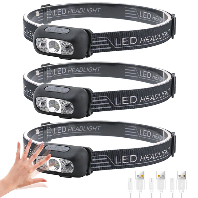 Mini Headlamp USB Rechargeable Head Light with Wav... – Grandado