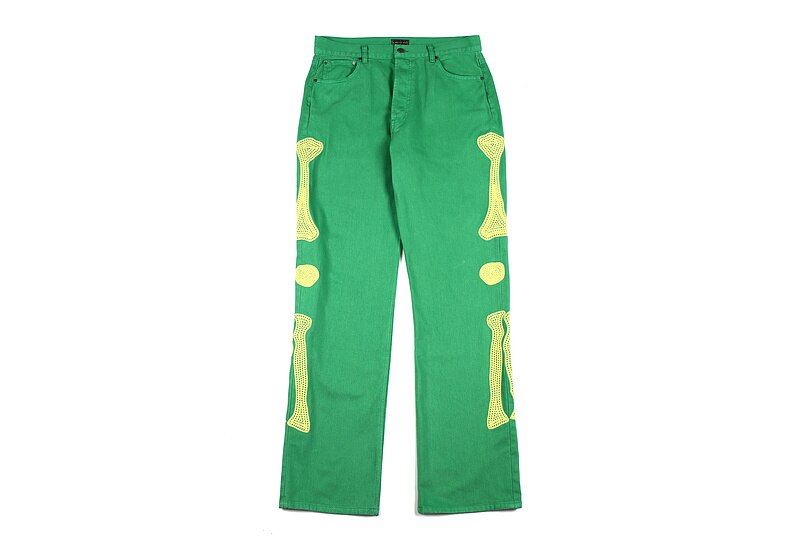 Kapital Solid Color Bones Embroidery Jeans Men Wom... – Grandado