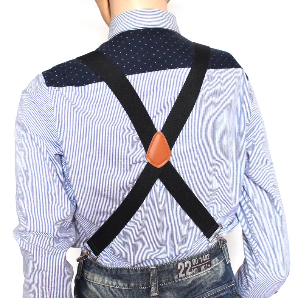 WindJ Men Suspender Fastener X Back Navy Coffee Gr... – Vicedeal