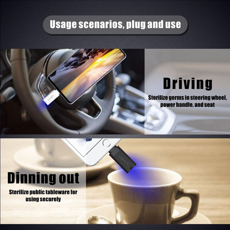 Portable Phone UV Sterilizer Lamp Smart Bacterial ... – Grandado