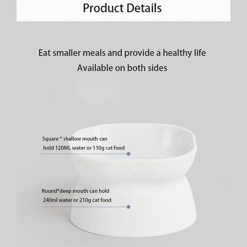 Pet Cat Bowl Square Elevated Plastic Cat Food Tray... – Grandado