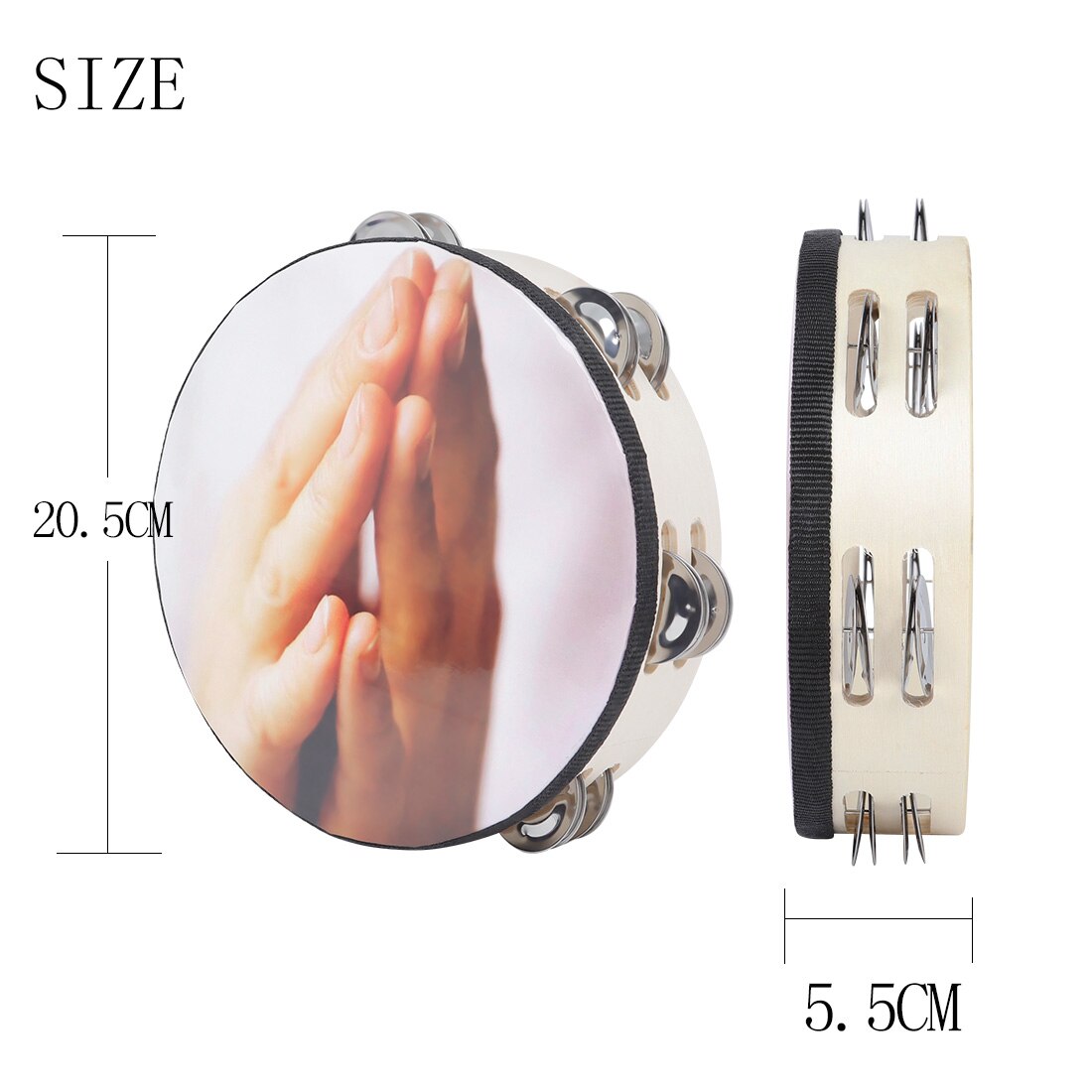 Hand Trommel Handheld Doppel-reihe Tamburin Rahmen... – Grandado