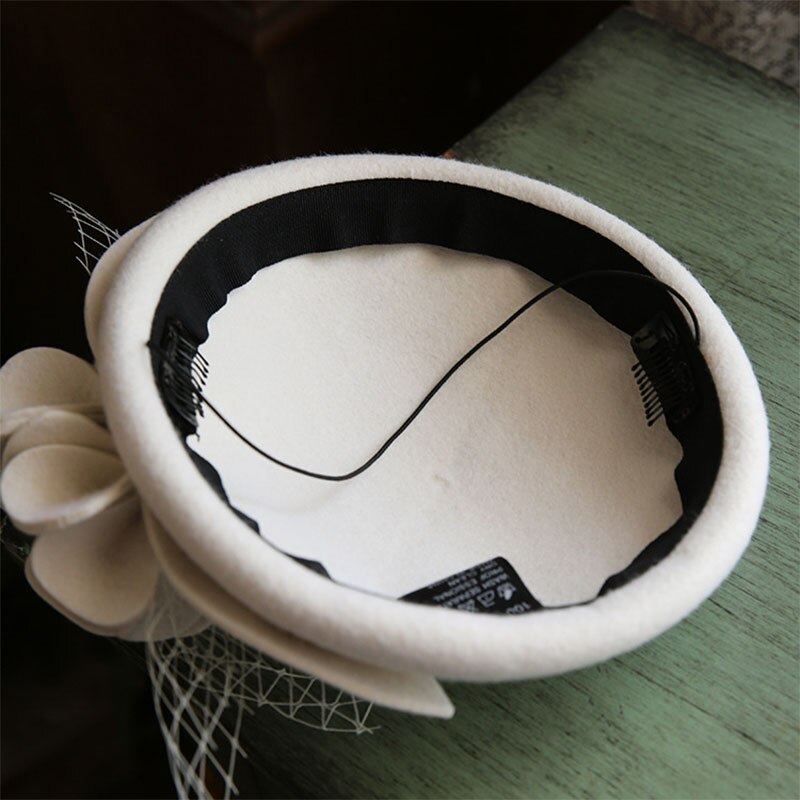 Womens Fascinators Formal Floral 100% Wool Felt Ha... – Grandado