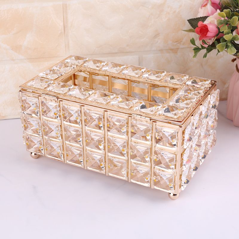 Rectangular Crystal Tissue Box Cover Cube Napkin D... – Grandado