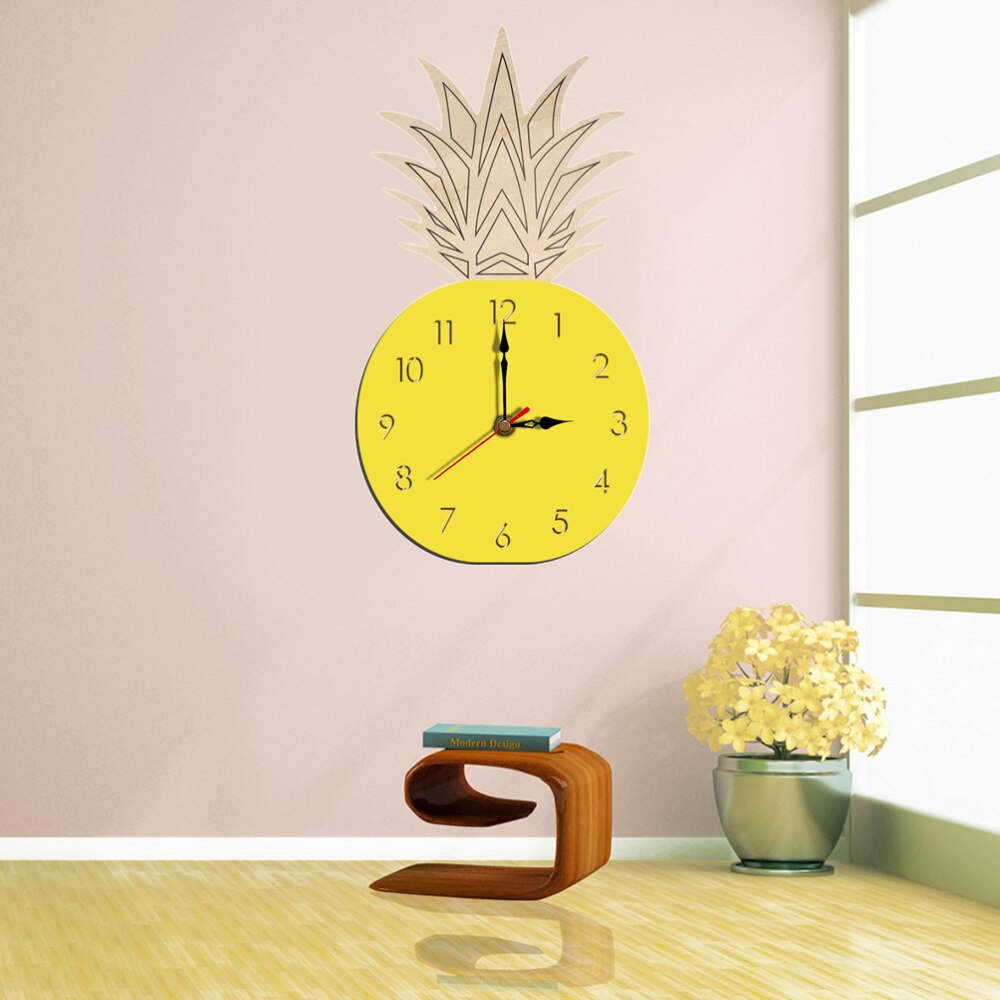 Quiet Pineapple Shape Wall Clock Cartoon Fruit Acr... – Grandado