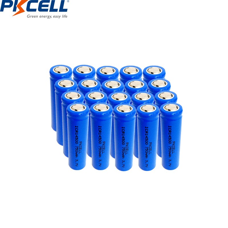 PKCELL 14500 800mAh 3.7V Li-ion Rechargeable Batte... – Grandado