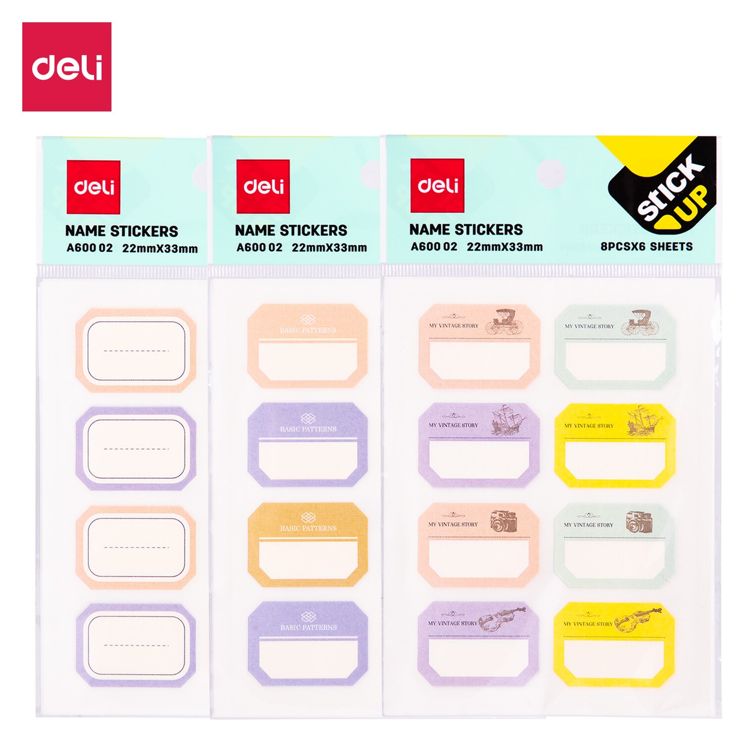 Deli Personal Name Stickers 3bags/Lot 3 Patterns T... – Vicedeal