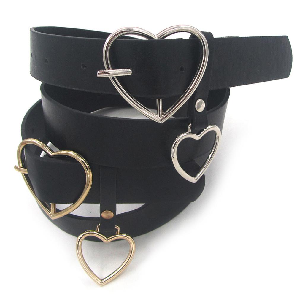 SANWOOD Female Faux Leather Metal Heart belt Pin B... – Grandado