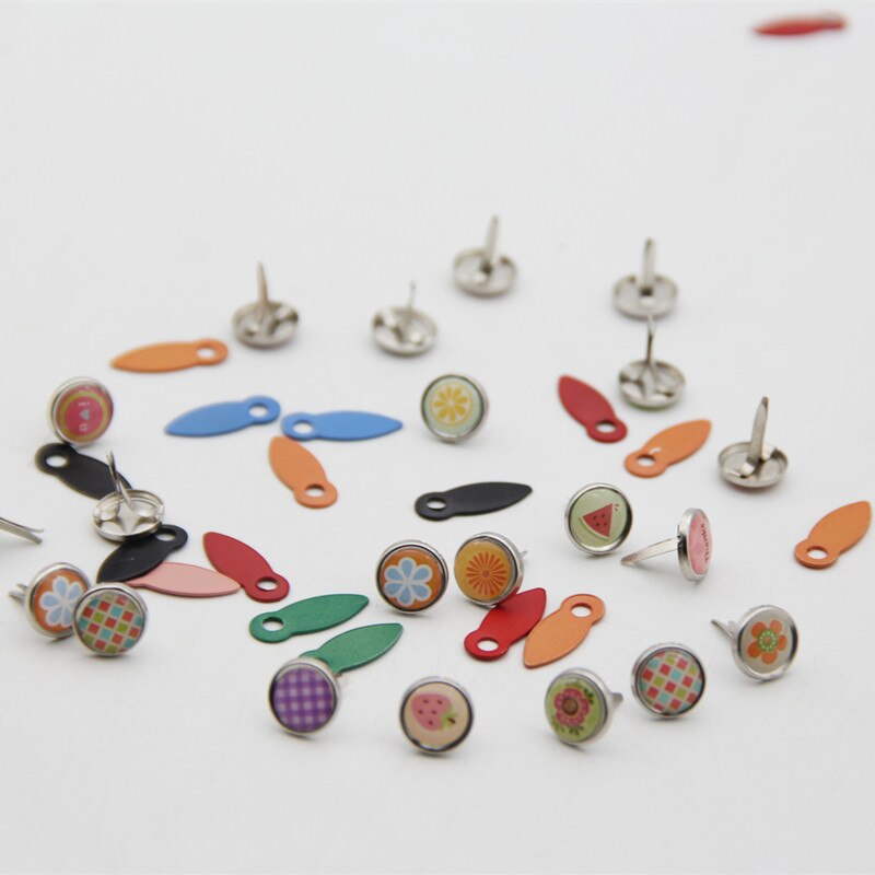 Mix Flower Resin Metal Brads Crafts Rotating Locks... – Grandado