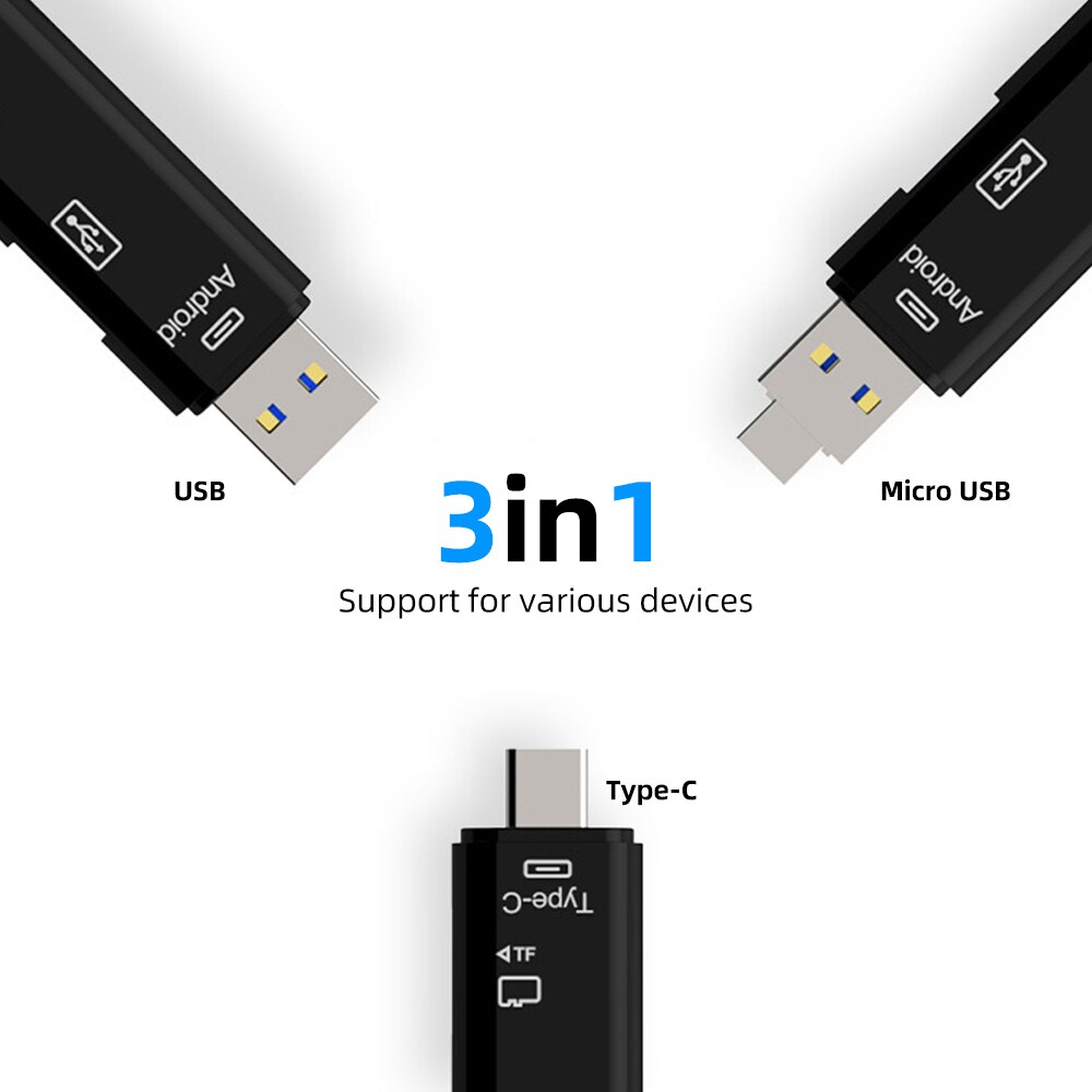 All In 1 OTG Adapter Micro USB Type C Converter Fl... – Grandado