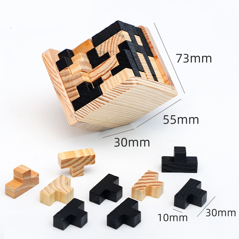 3D Wooden Cube Puzzle Ming Luban Interlocking Educ... – Vicedeal