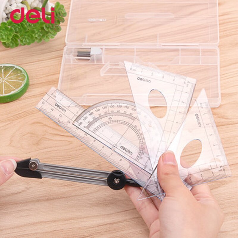 Deli Ruler Compasses Set Five Pieces a Set for Dra... – Grandado