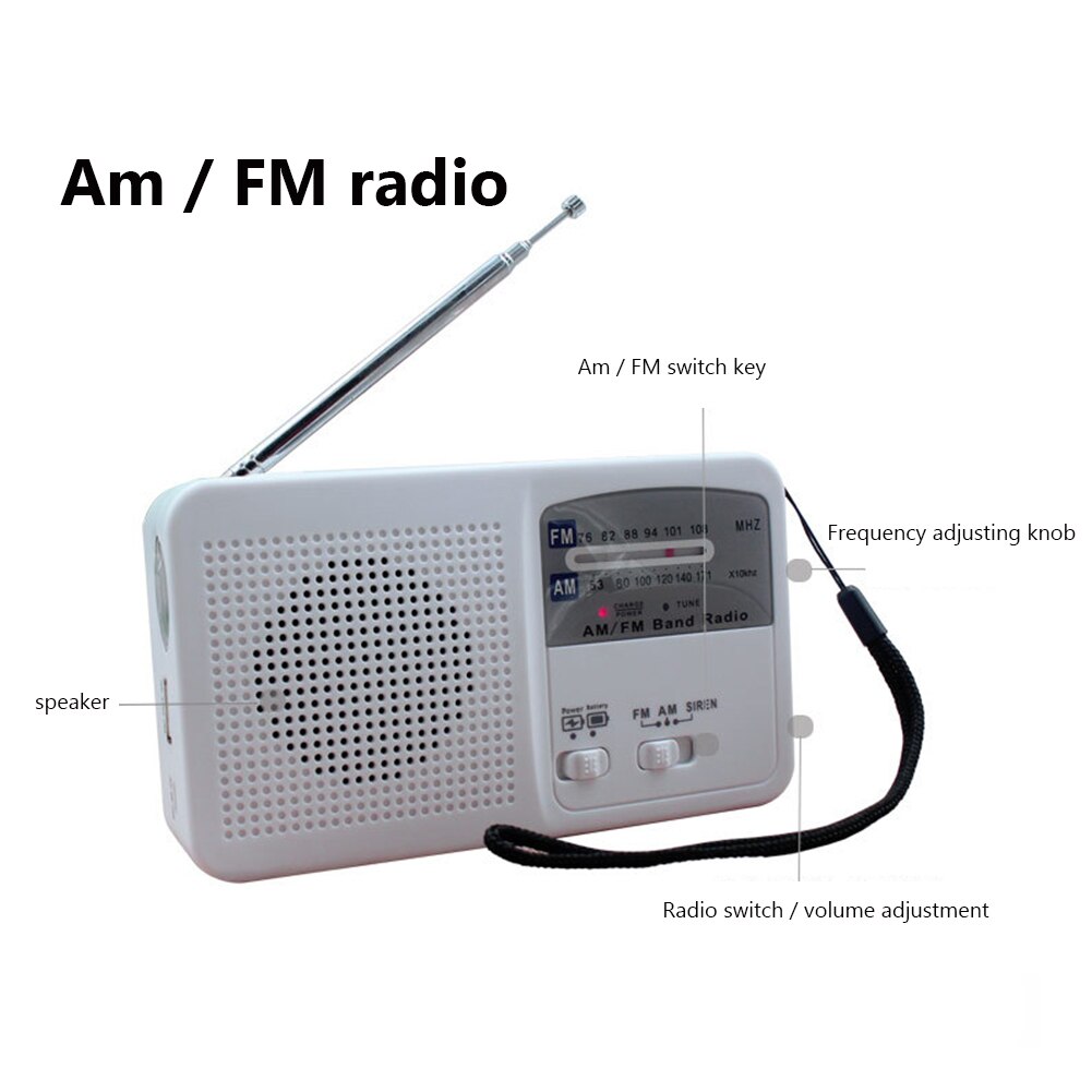Solar Hand Crank Radio Receiver SOS Alarm Portable... – Grandado