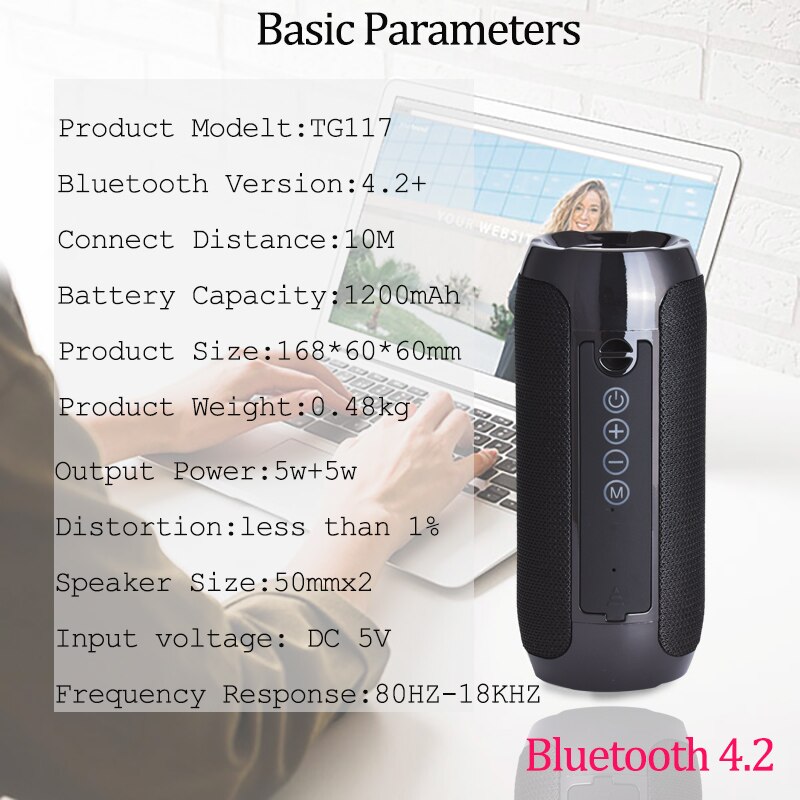 Portable LED Bluetooth Speaker FM Radio Wireless C... – Grandado