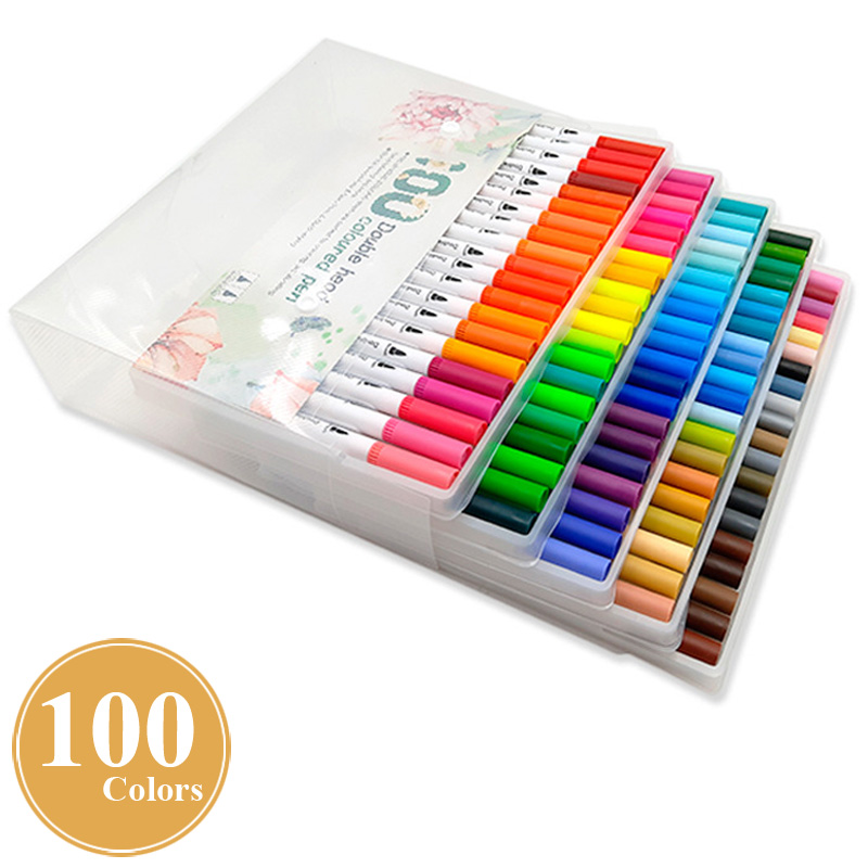 24/48/60/80/100 Colors Dual Head Sketch Markers Br... – Grandado