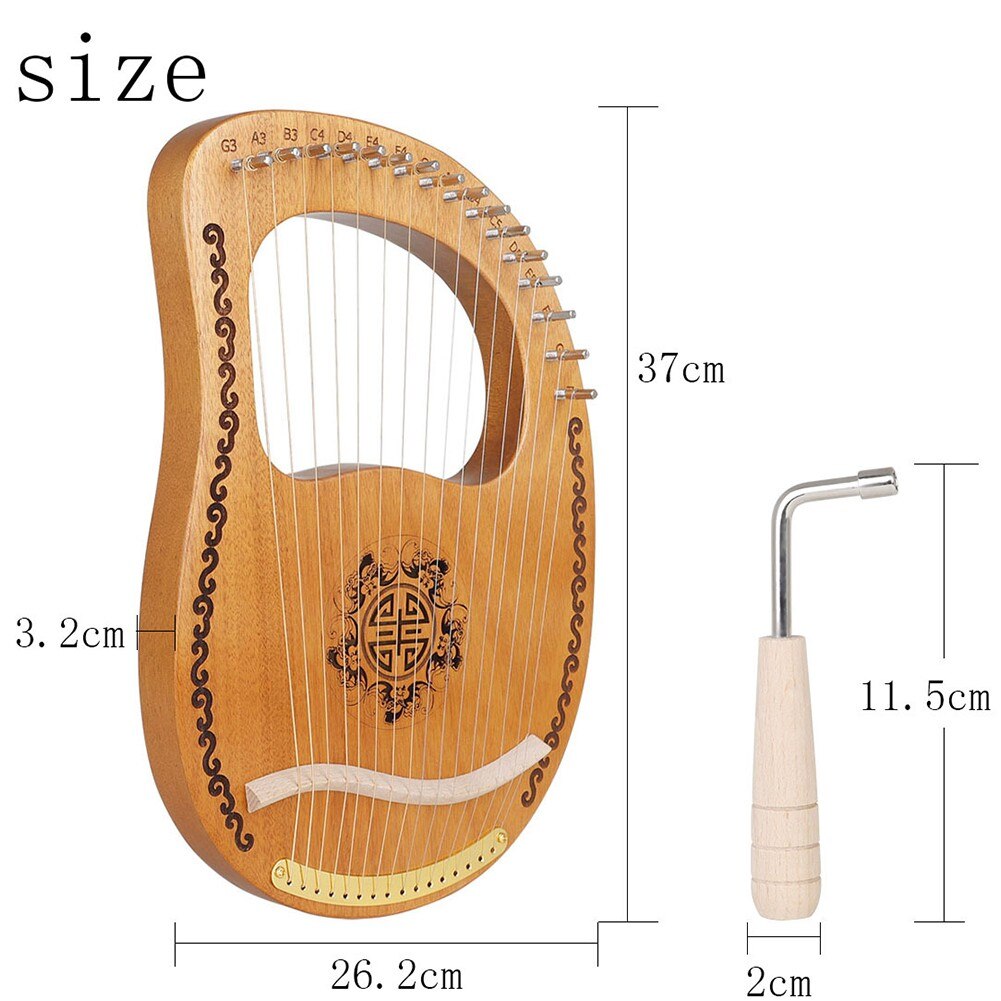 16 Saiten Mahagoni Leier Harfe Musical Instrument ... – Grandado