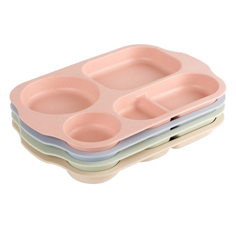 4 Pcs Wheat Straw Dinner Plate-11 Inch Rectangle D... – Grandado