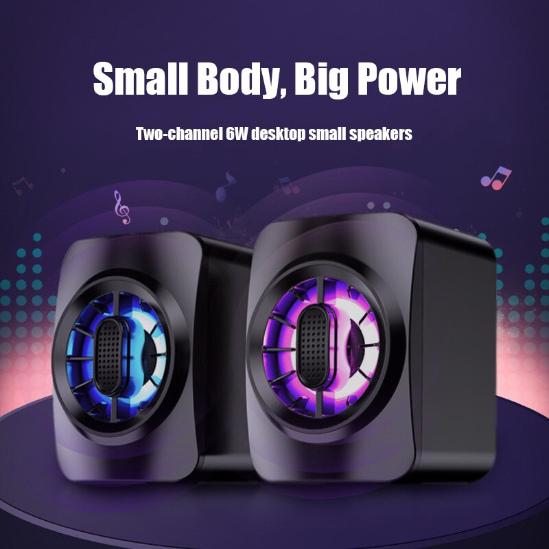 Wired Computer Speakers USB RGB AUX Input Desktop ... – Vicedeal
