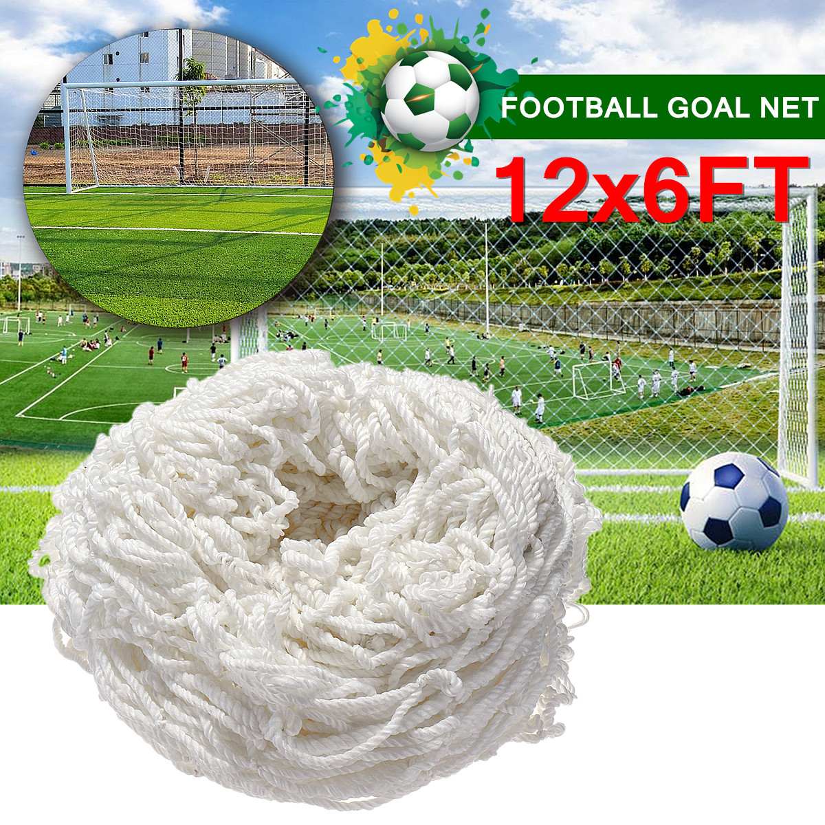 12x6FT Full Size Football Soccer Goal Post Net For... – Vicedeal