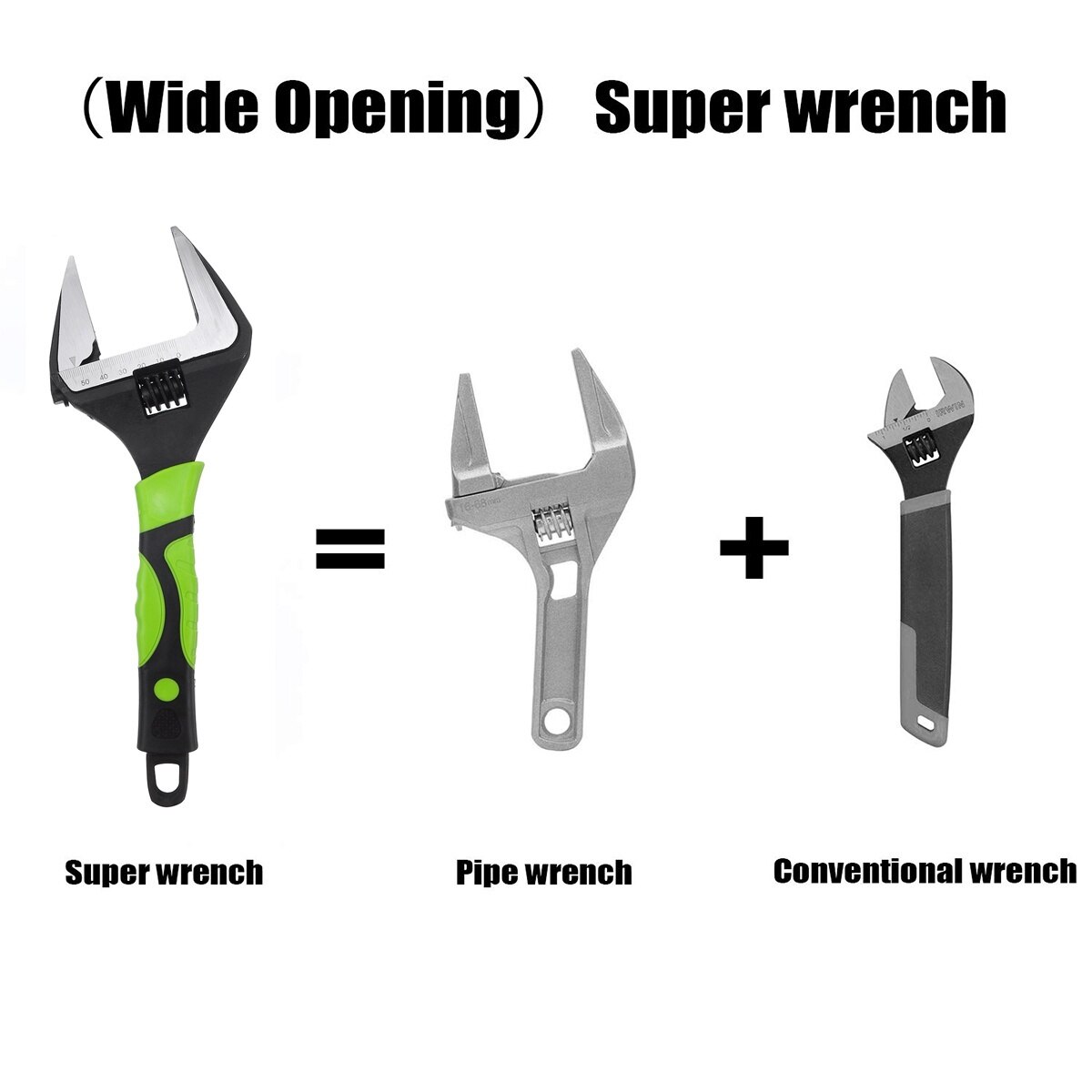6 Inch Adjustable Wrench 35mm Large Opening Spanne... – Vicedeal